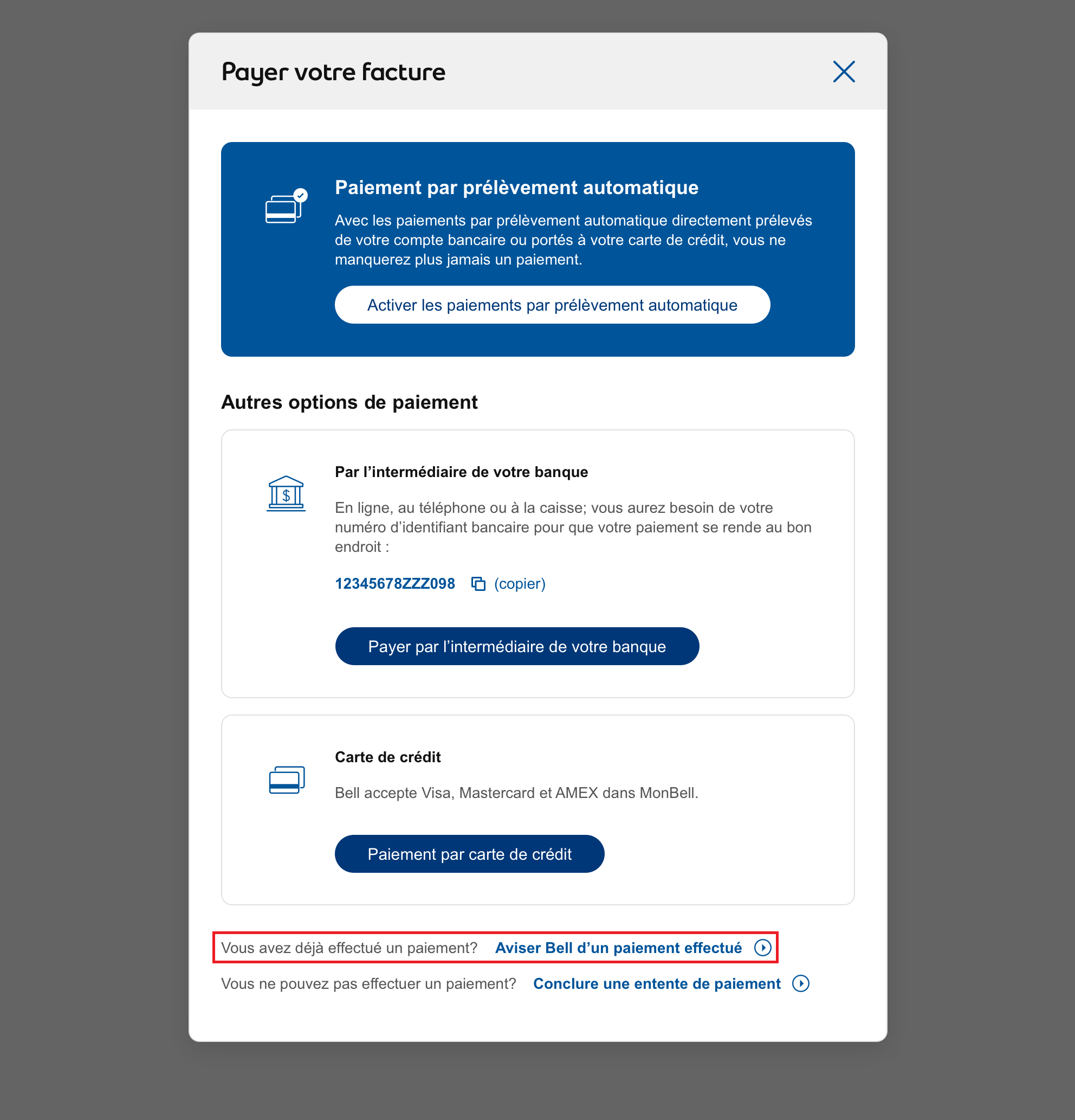 Payer votre facture en ligne